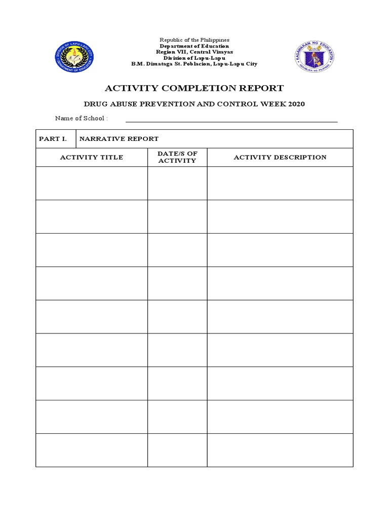 NDEP Activity Completion Report | PDF