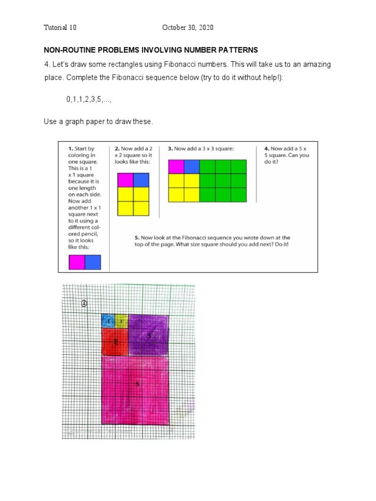 Non-Routine Problems Involving Number Patterns: Tutorial 10 October 30, 2020 | PDF ...