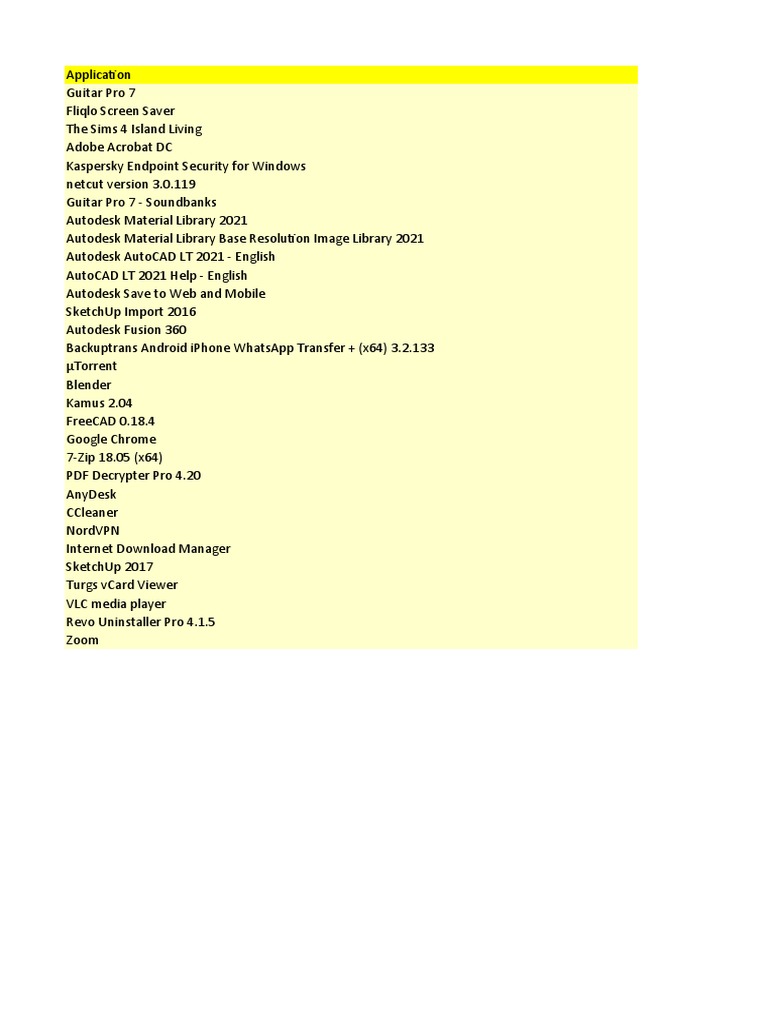 List Installed Program | PDF | Microsoft Windows | System Software