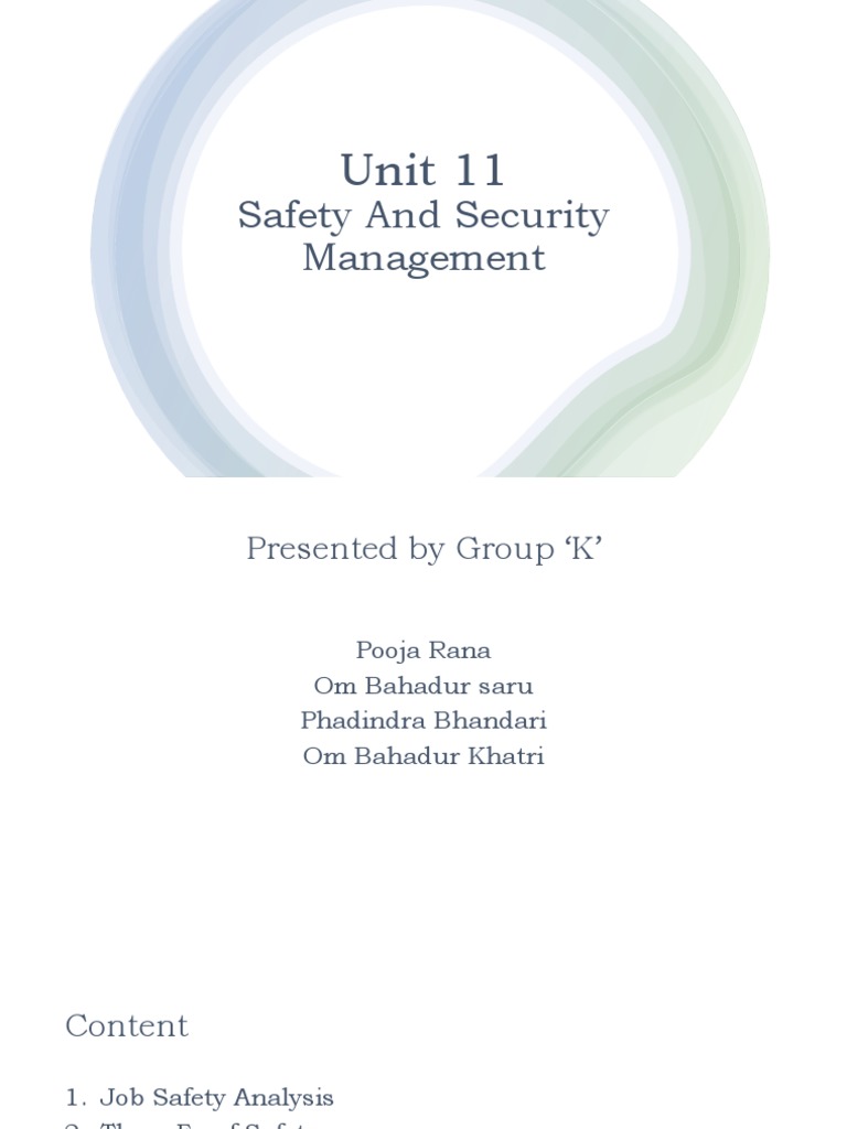 Unit 11: Safety and Security Management | PDF | Fires | Personal ...
