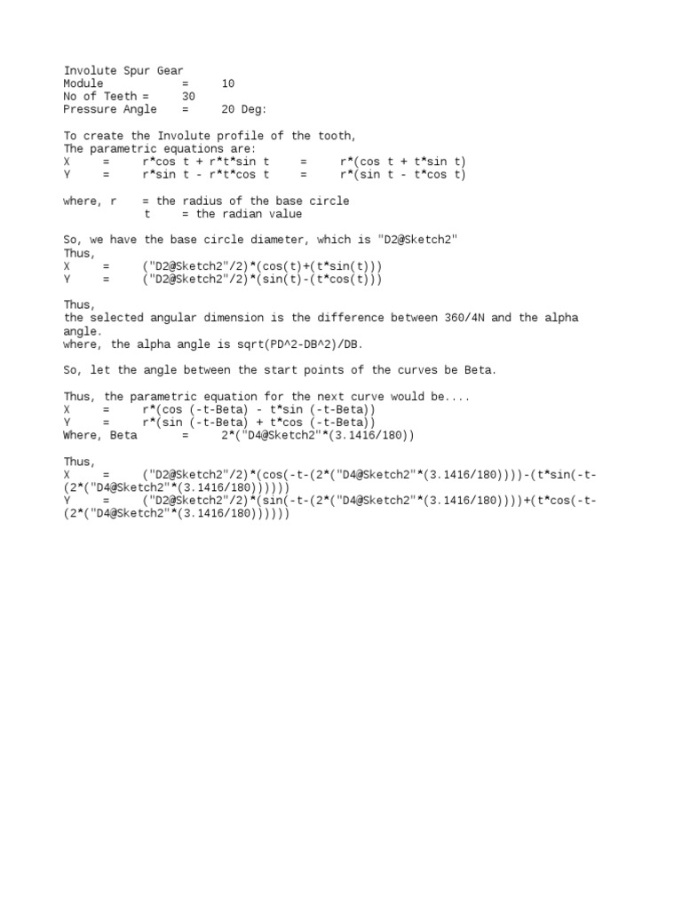 Involute Spur Gear Construction Pdf