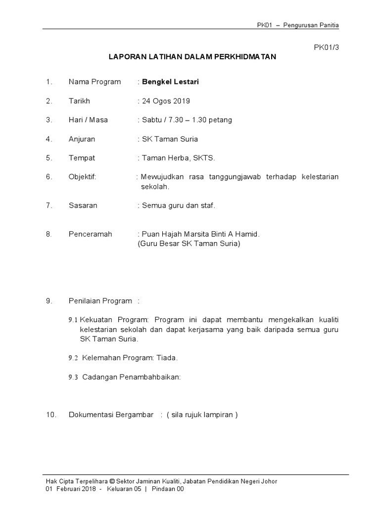 Contoh Laporan LDP (SPSK) | PDF