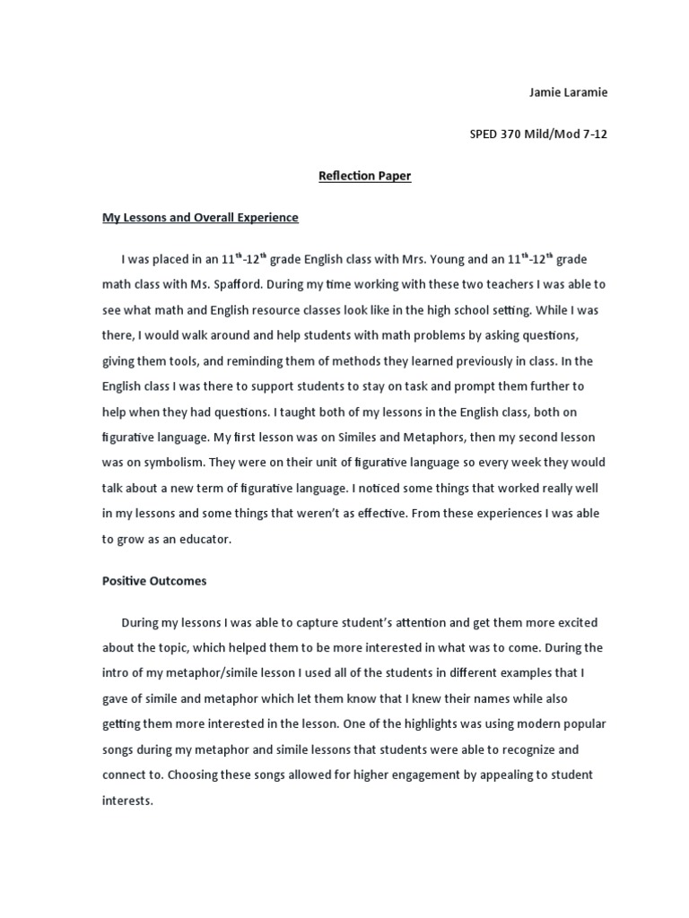 Reflection Paper 7-12 | PDF | Mentorship | Vocabulary