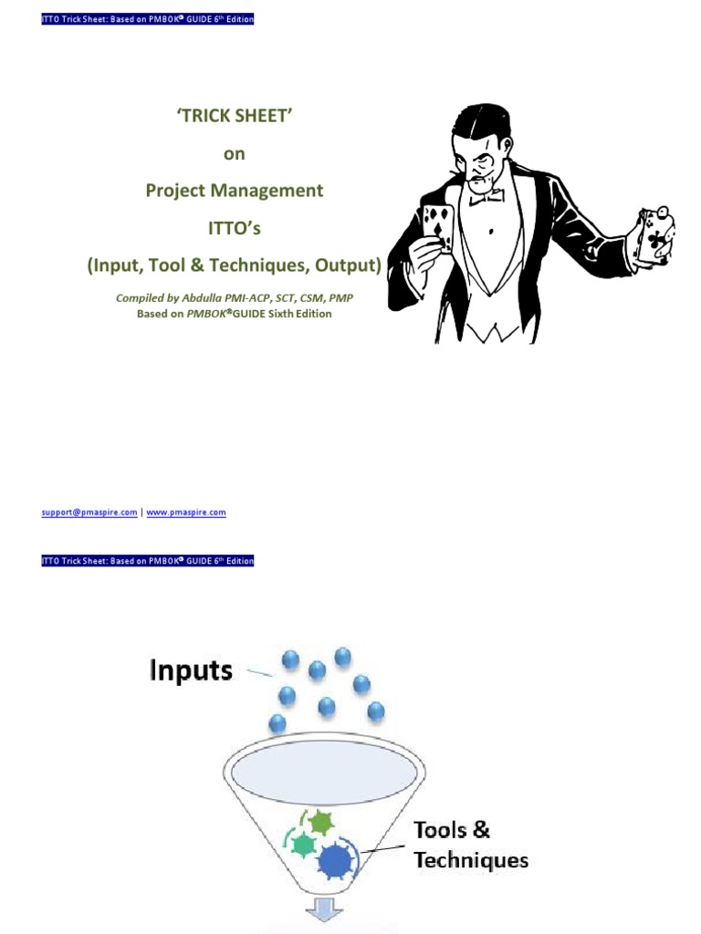 ITTO Trick Sheet 49 Process PMBOK 6th Edition | PDF | Project Management | Risk