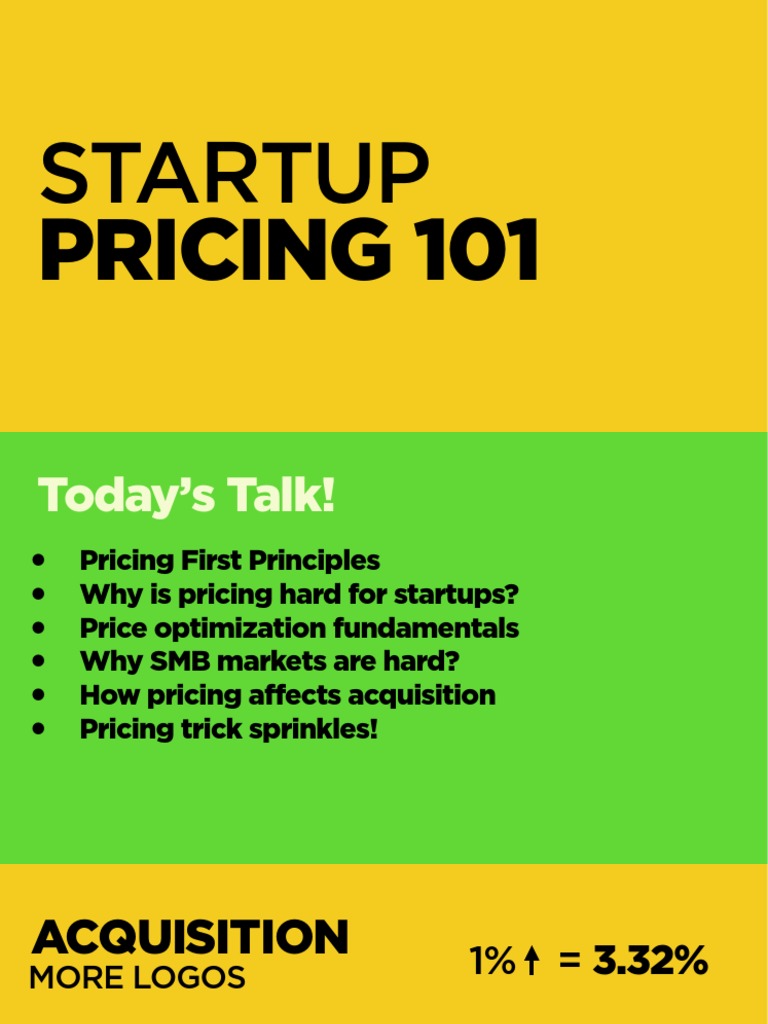 Startup Pricing 101 PDF | PDF | Pricing | Prices