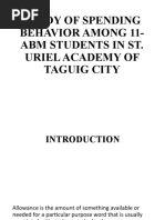 Spending Behavior of ABM Students | PDF | Behavior | Consumption ...