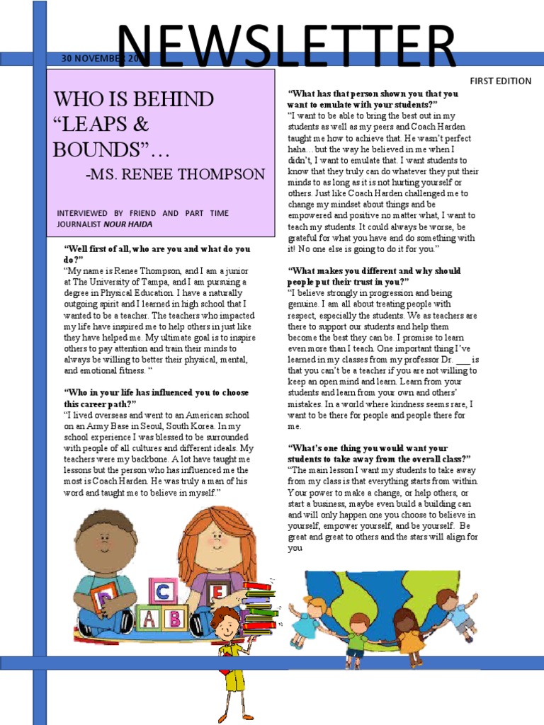 News Letter | PDF | Teachers | Psychology