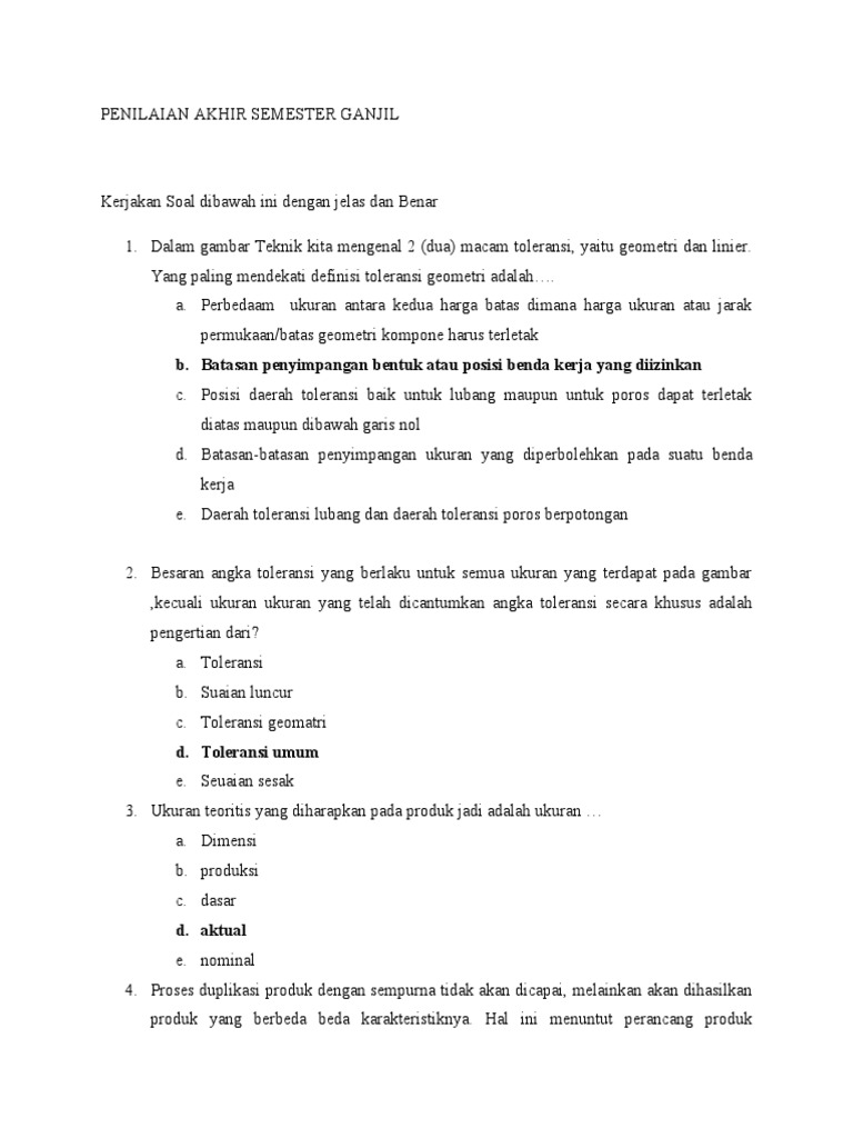 Soal GTM XI Indriana | PDF