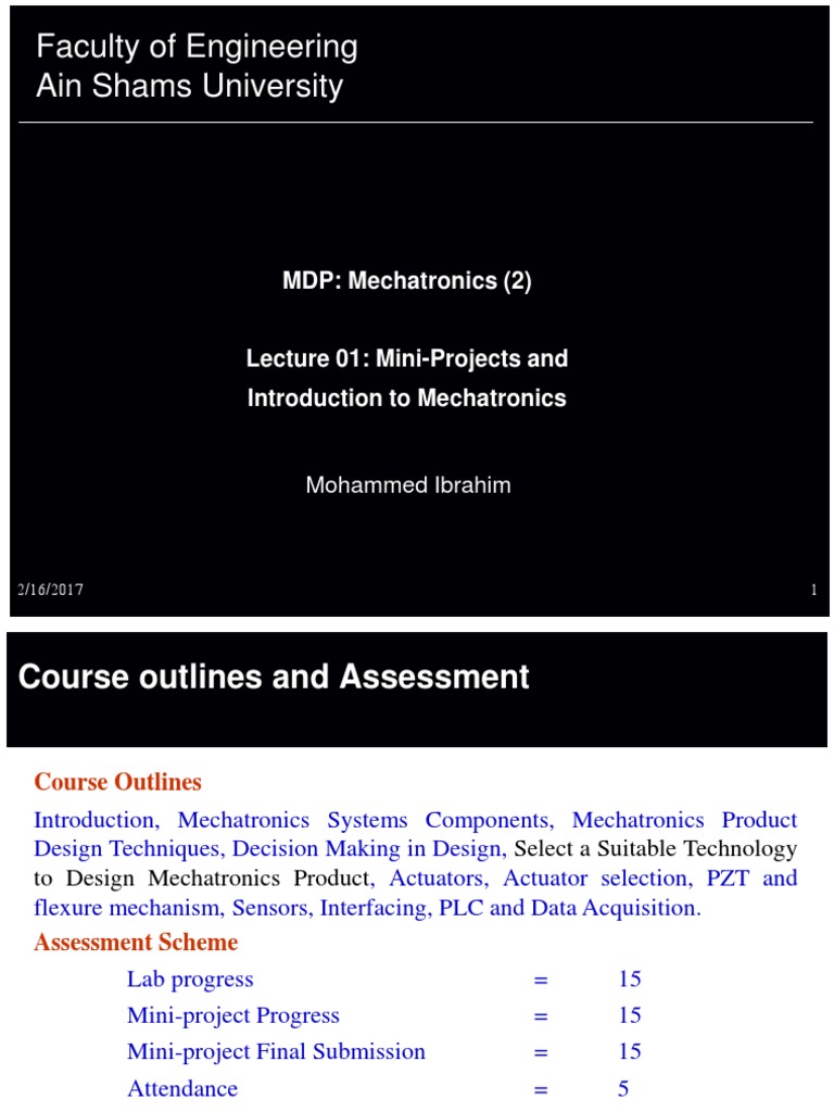 Mechatronics Engineering Course Overview | PDF | Mechatronics | Engineering
