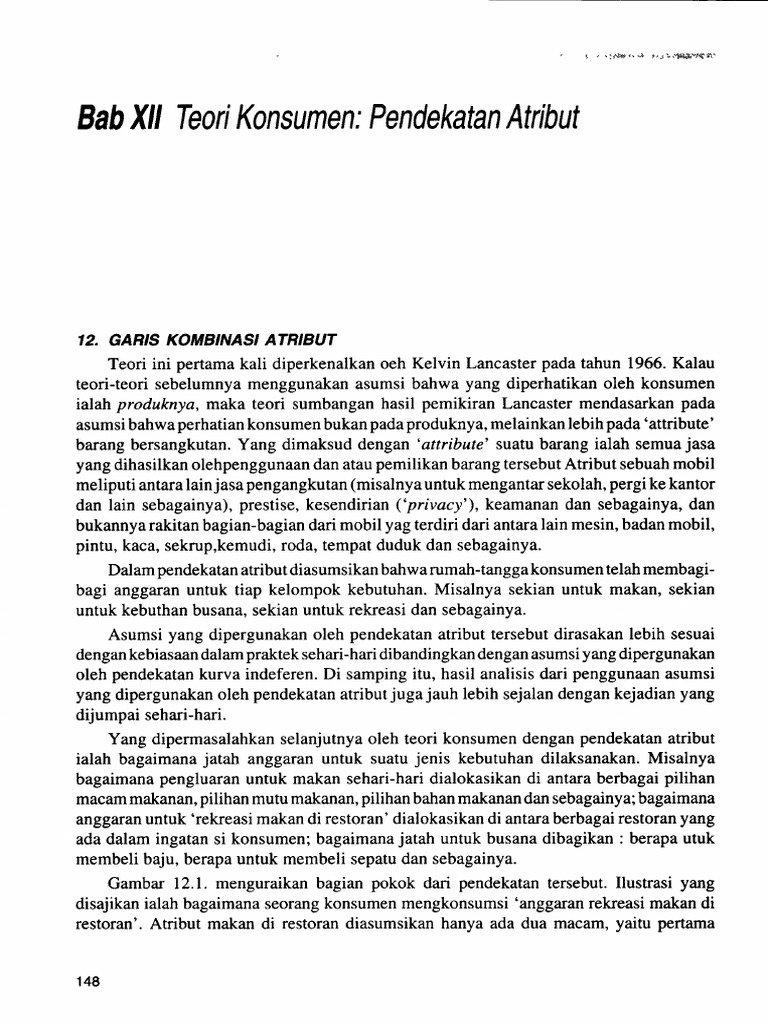 Bab12-Teori Konsumen Pendekatan Atribut PDF | PDF