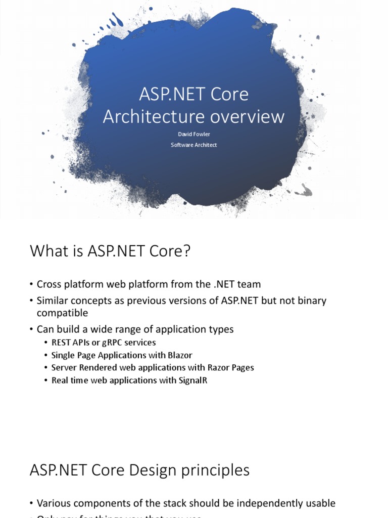 Architecture Overview: David Fowler Software Architect | PDF | Internet ...