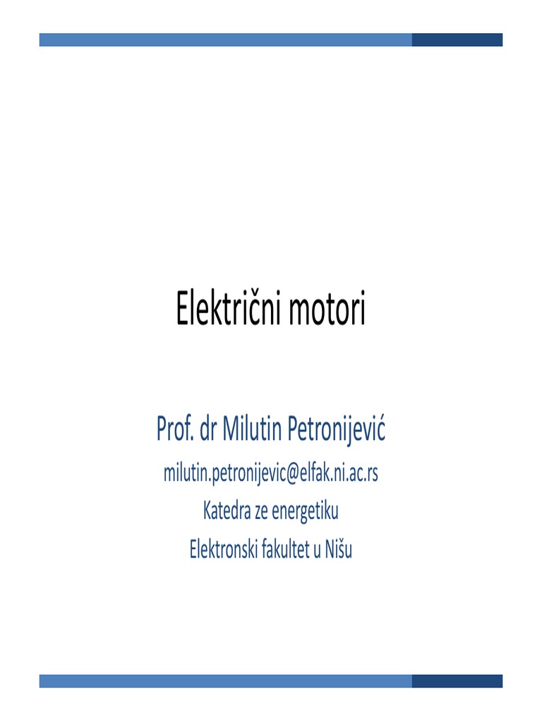 Predavanje 04 - Elektricni Motori | PDF