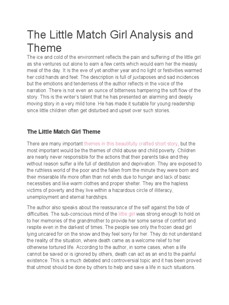 Themes and Analysis of The Little Match Girl | PDF | Poverty | Poverty ...