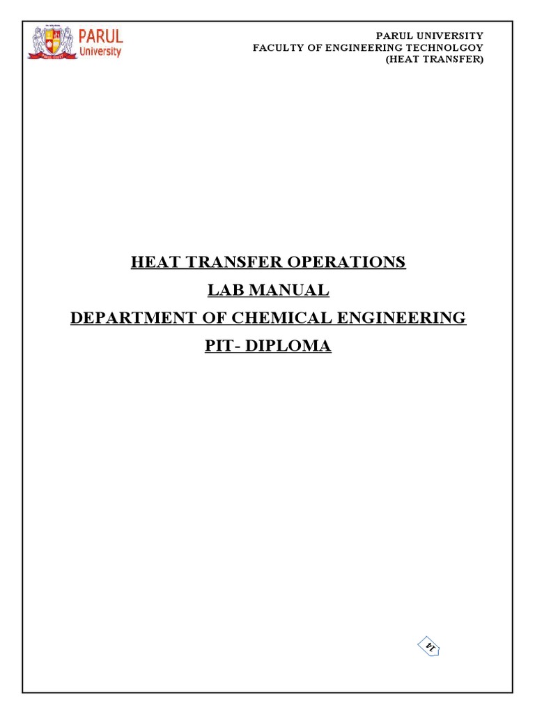 Heat Transfer Lab Manual - Parul University | PDF | Heat Transfer ...