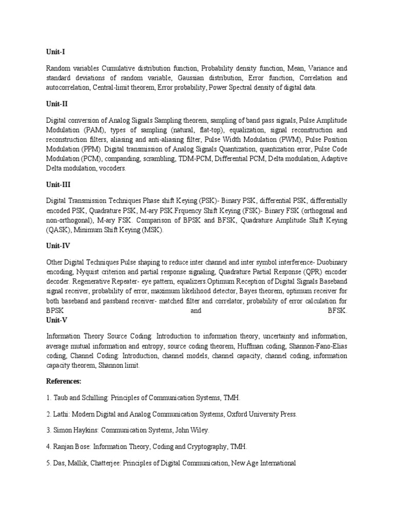 Unit | PDF | Modulation | Data Transmission