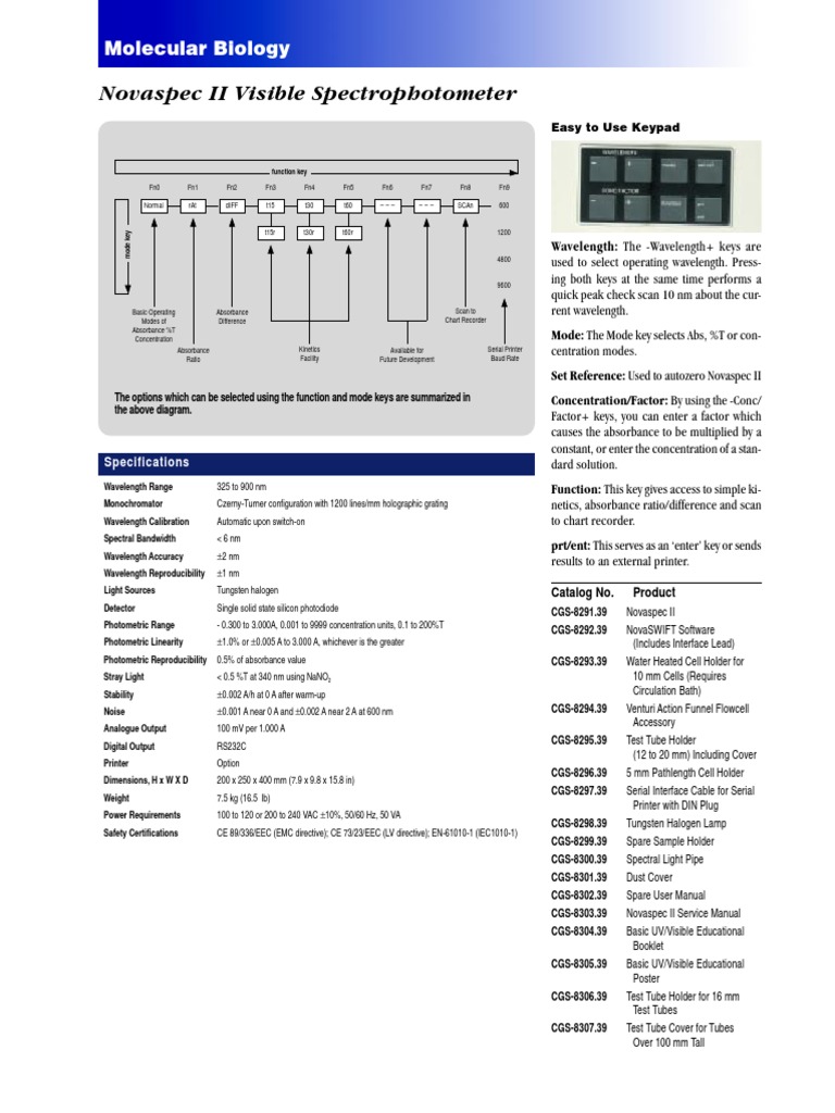 Novaspec II Manual PDF | PDF | Electromagnetic Radiation | Natural ...