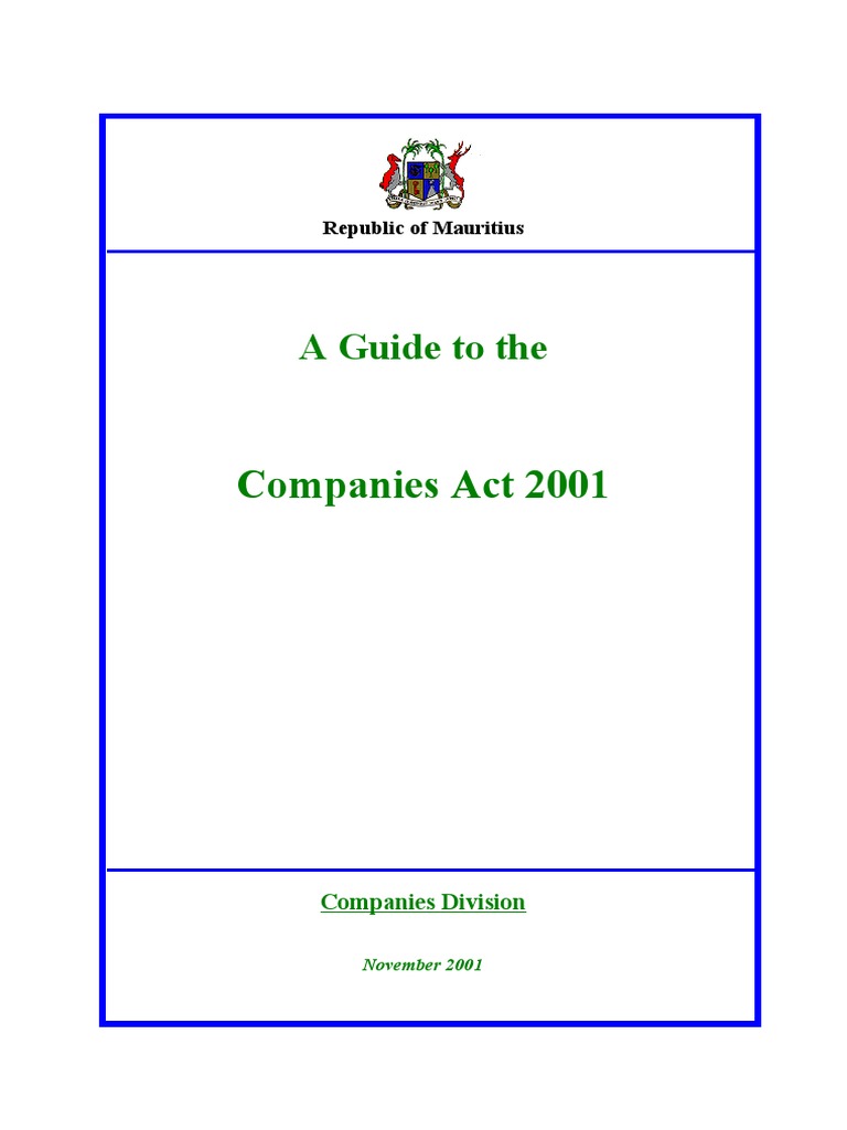 Companies Act 2001: A Guide To The | PDF | Privately Held Company ...