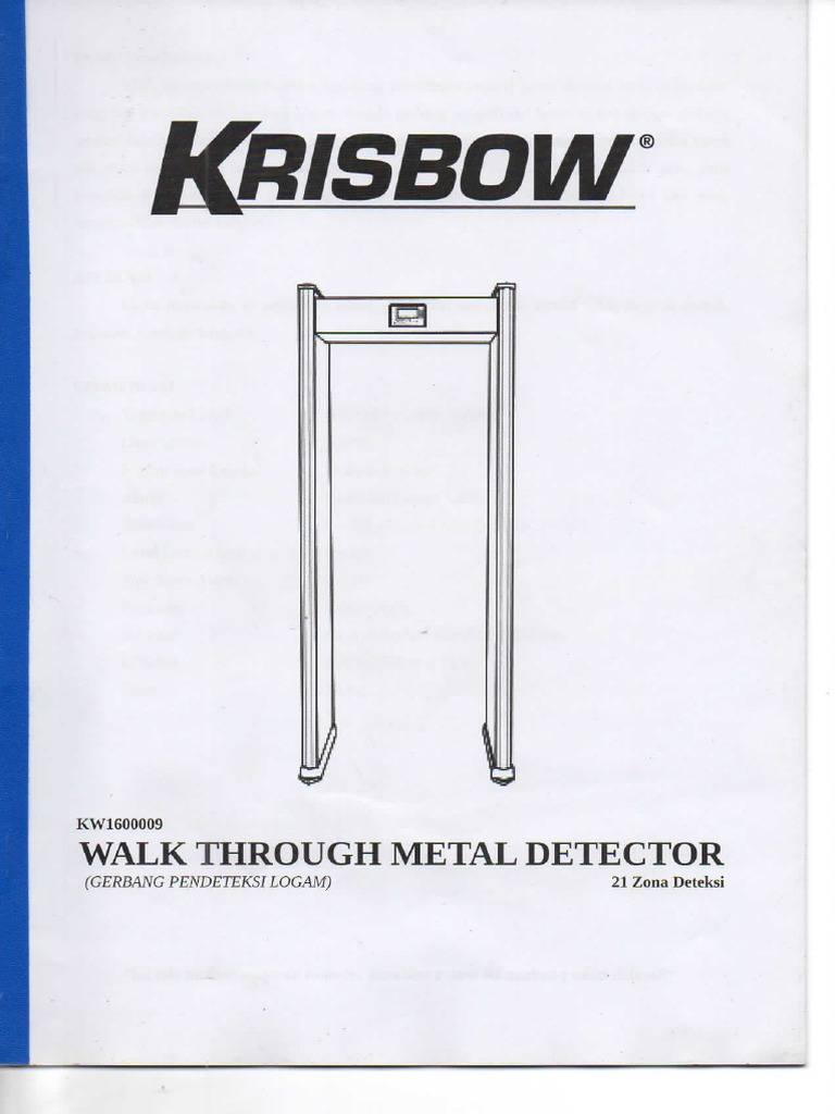 Manual Book WTMD (Krisbow) PDF | PDF
