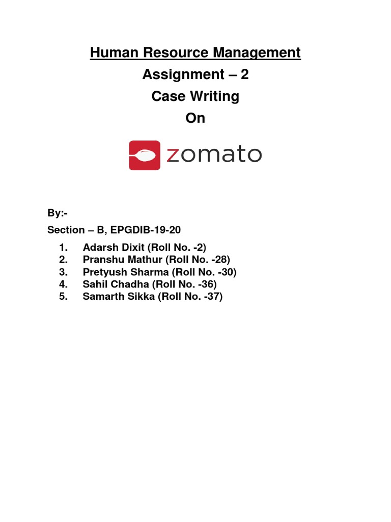 Case Study On Zomato by Group D | PDF | Layoff | Human Resource Management