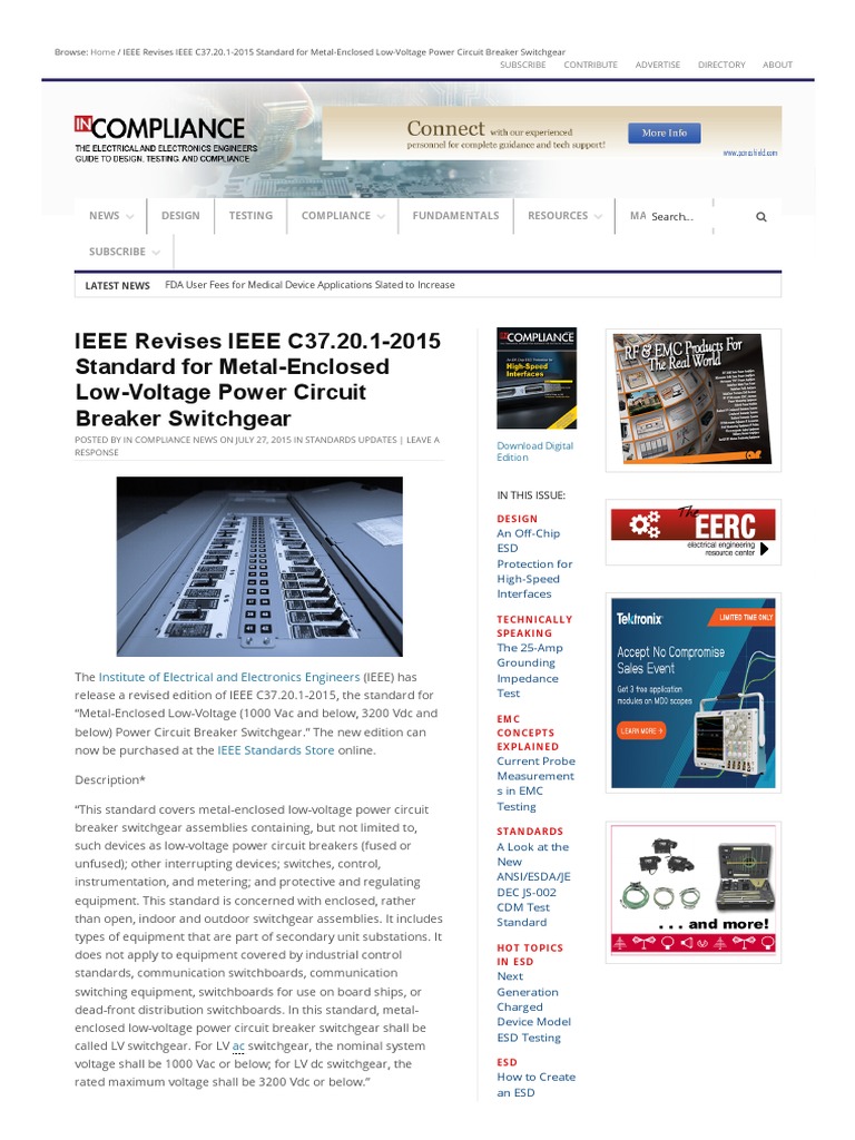 IEEE Revises IEEE C37.20 | PDF | Electromagnetic Compatibility ...