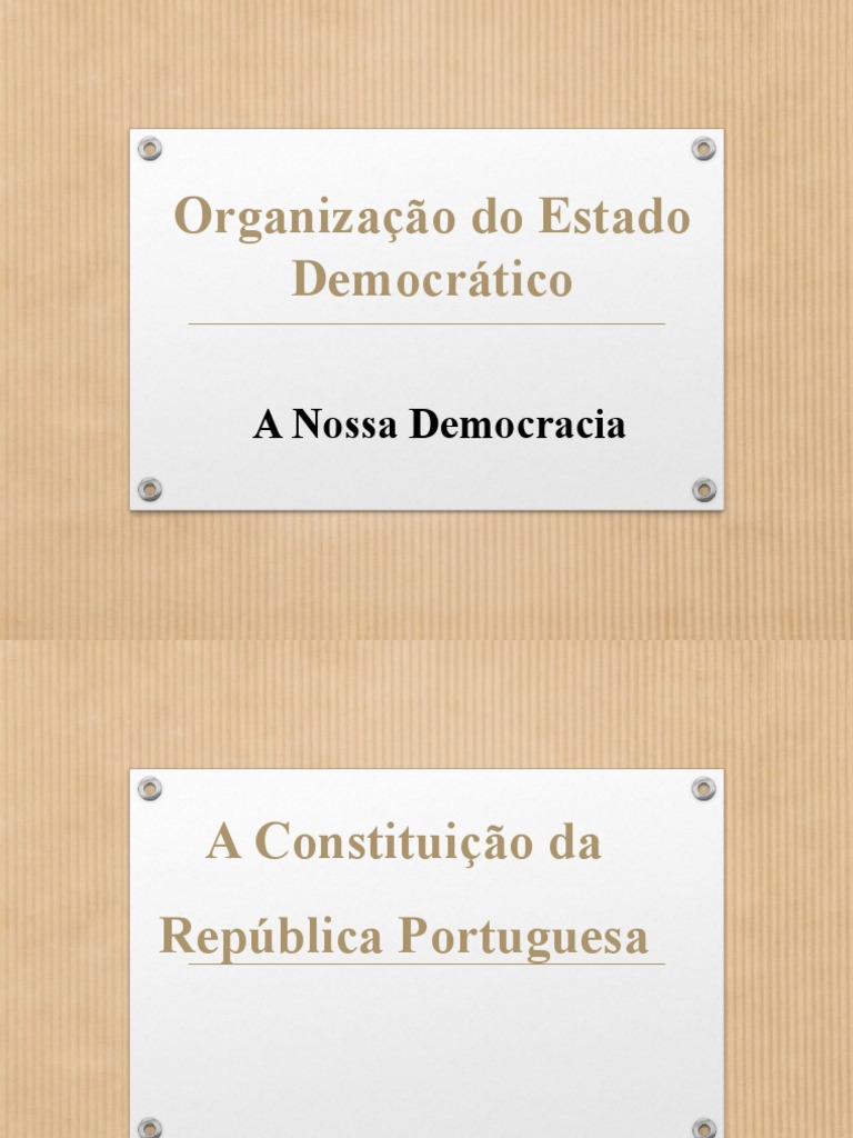 Organização Do Estado Democrático | PDF | República | Portugal