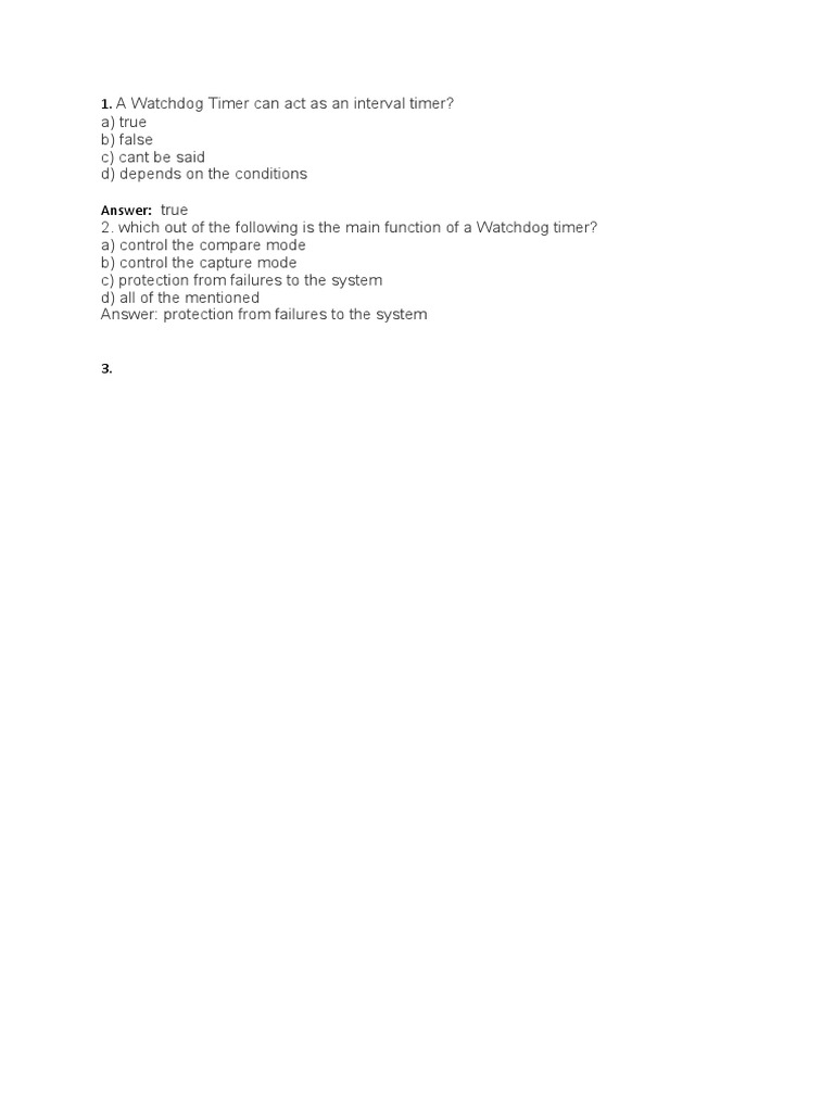 Watchdog Timer Functions Explained | PDF | Technology & Engineering