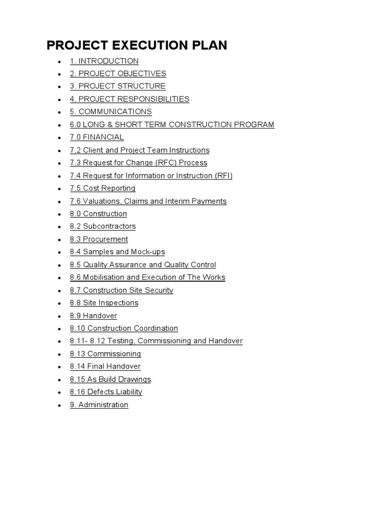 Project Execution Plan 27 PDF | PDF | Specification (Technical Standard ...