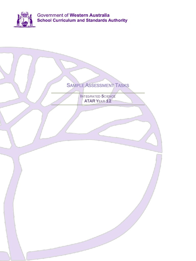 Integrated Science ATAR Y12 Sample Assessment Tasks WACE 2015 - 2016 ...