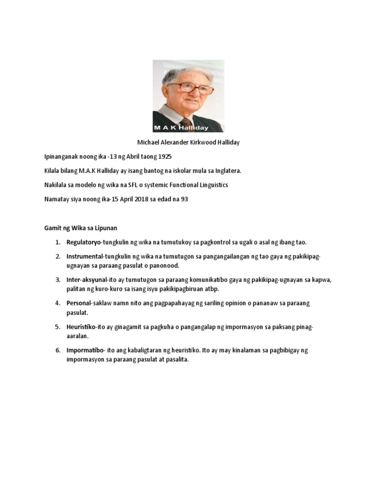 Michael Alexander Kirkwood Halliday | PDF