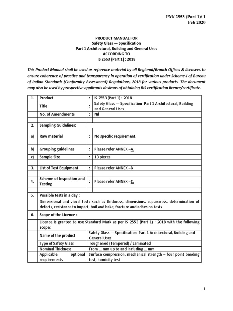 PM/ 2553 (Part 1) / 1 Feb 2020 | PDF | Humidity | Materials
