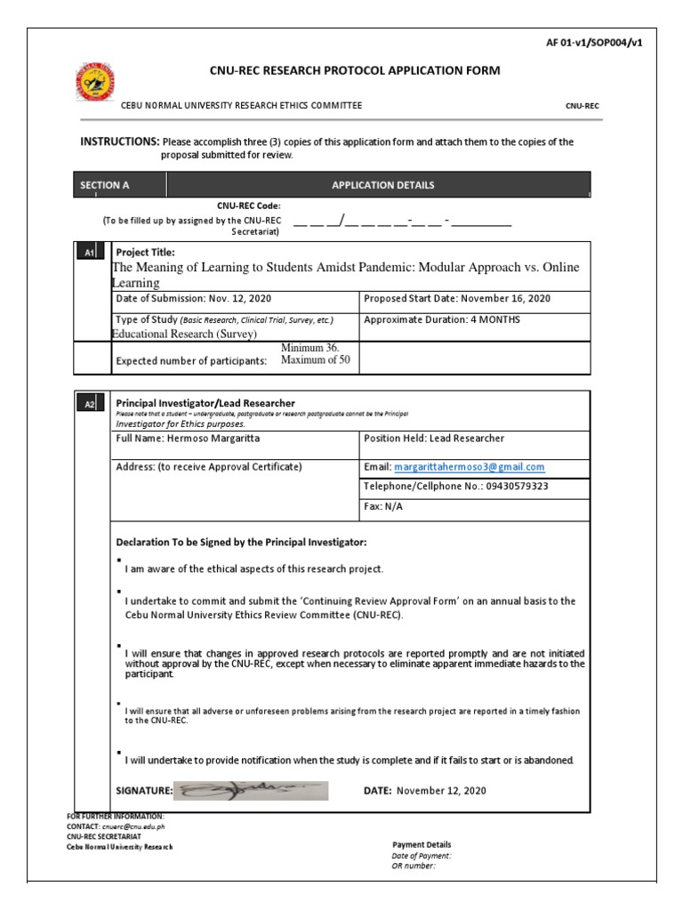 Cnu-Rec-Forms-Margaritta Hermoso - Group | PDF | Clinical Trial ...