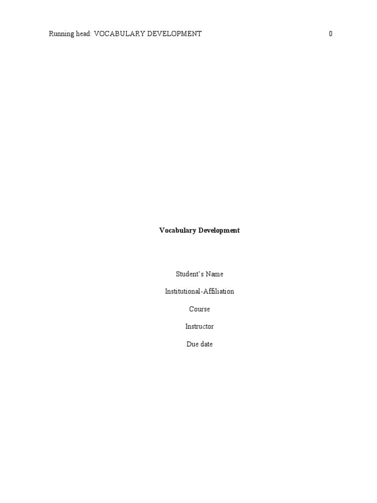 Vocabulary Development | PDF | Vocabulary | Reading Comprehension