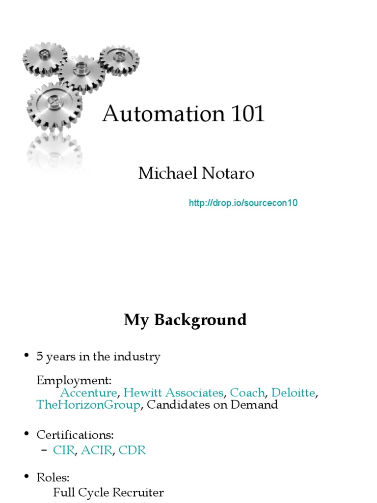 Automation 101: Michael Notaro | PDF | Software Development | World ...