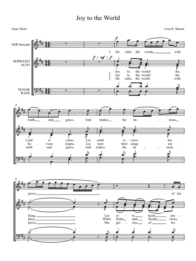 Joy To The World: SOP Descant F | PDF | Joy To The World | Folk Songs