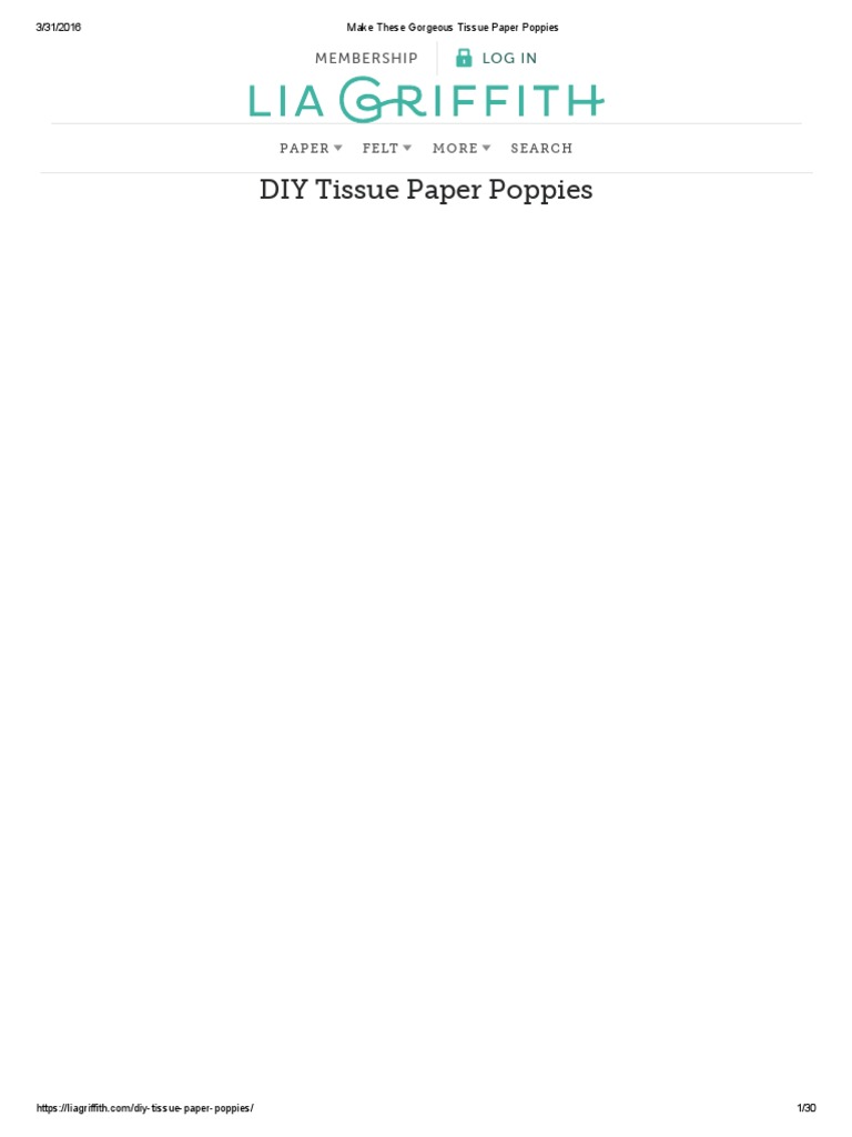 DIY Tissue Paper Poppies Tutorial | PDF | Crafts | Printing Materials