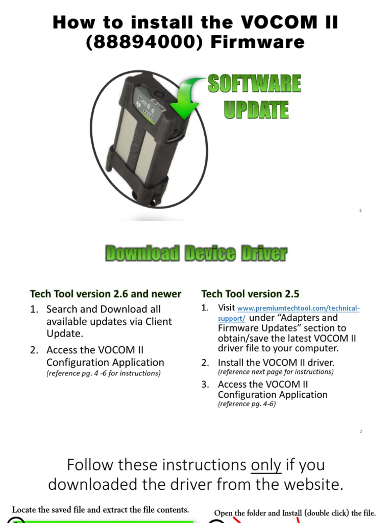 How To Install The VOCOM II (88894000) Firmware | PDF | Device Driver ...