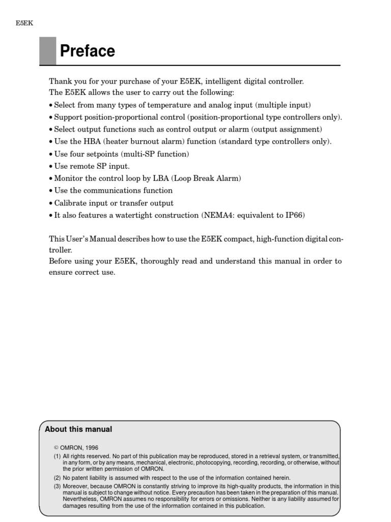 E5EK Controller User Manual | PDF | Parameter (Computer Programming) | Calibration