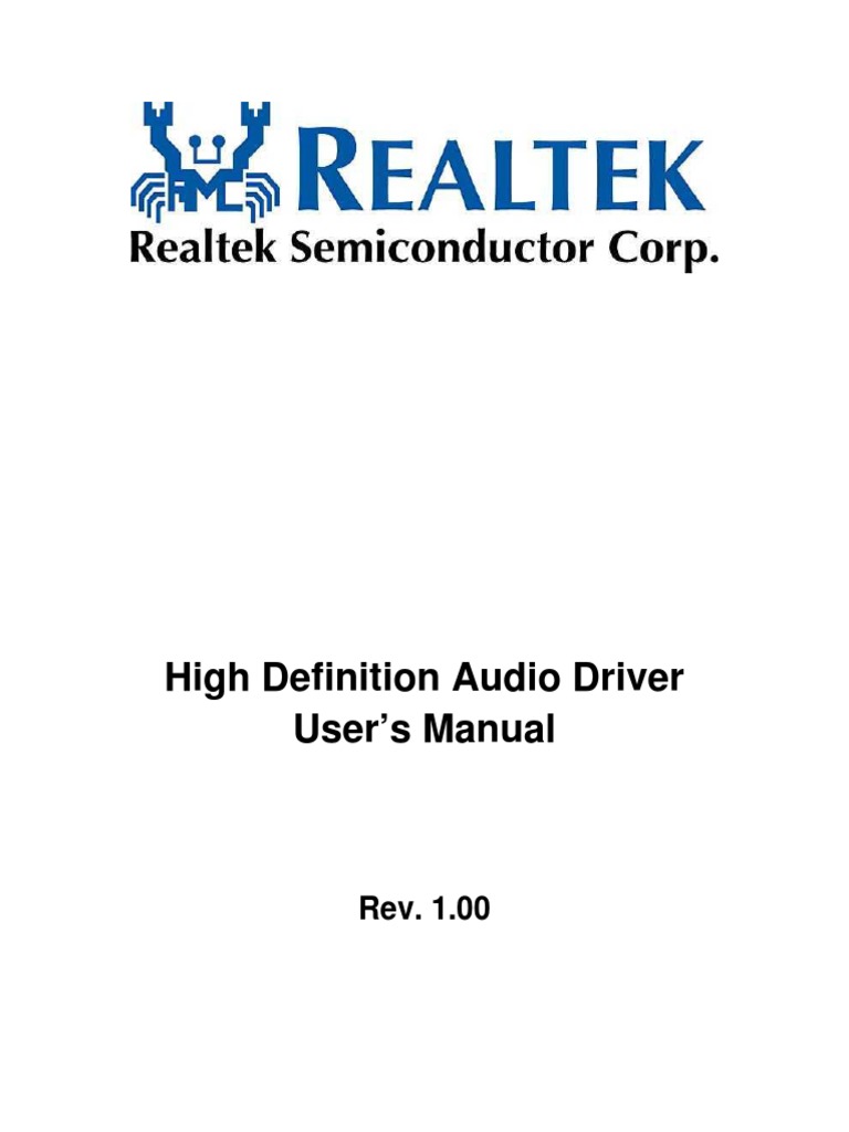 Realtek HD Audio Manager User Manual | PDF | Digital Audio | Microphone