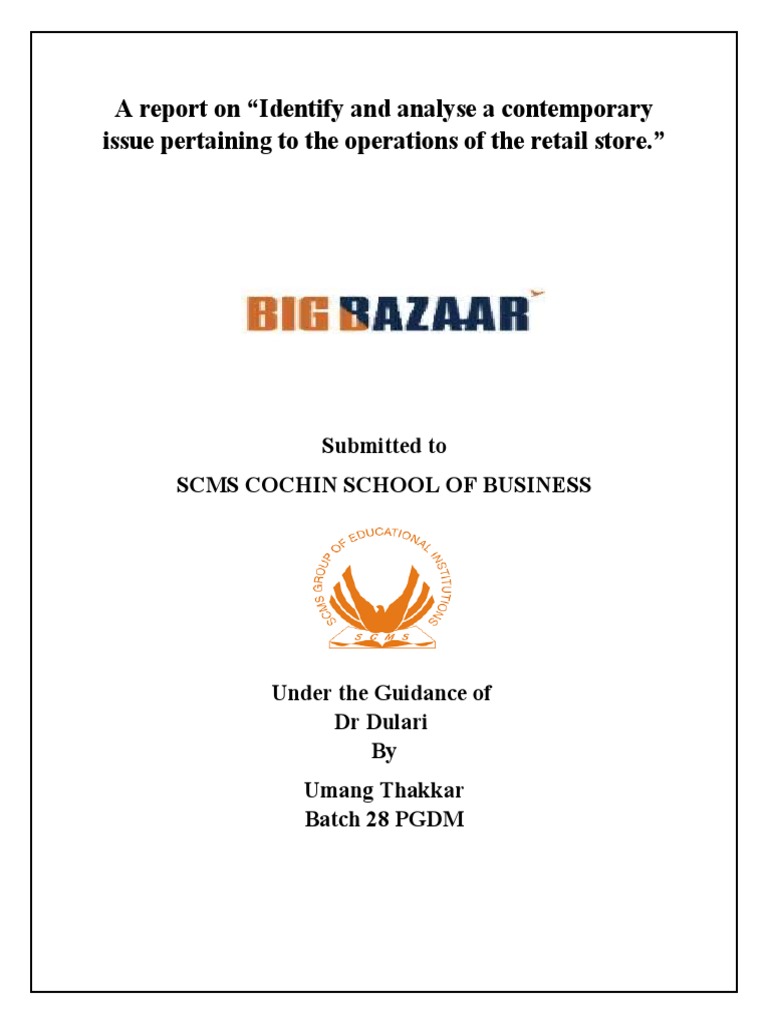 A Report On Big Bazaar | PDF | Pricing | Retail