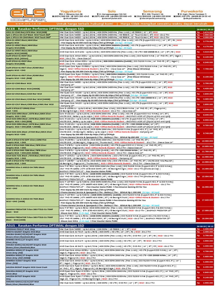 ELS 26 Agustus 2020 Rev 1.0 | PDF | Advanced Micro Devices | Computer ...