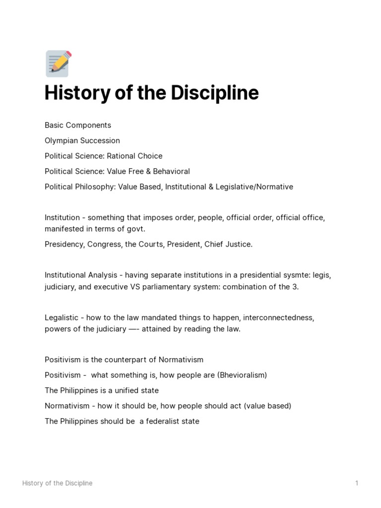 History of The Discipline | PDF | Political Science | Social Contract
