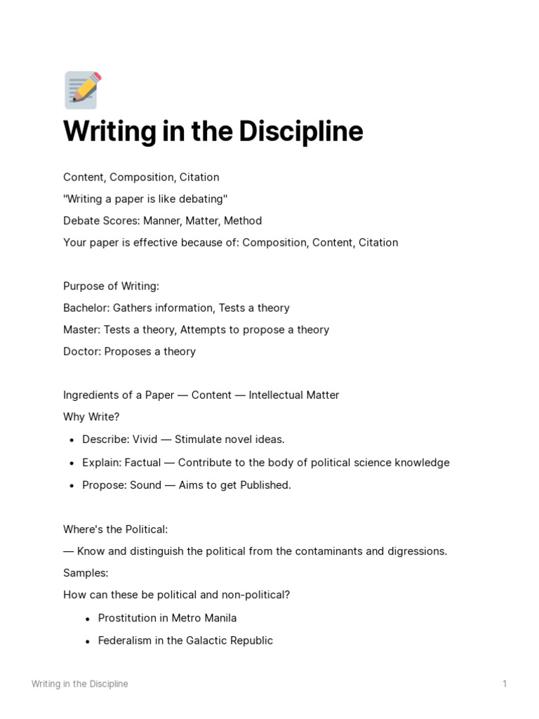 Writing in The Discipline | PDF | Theory | Citation