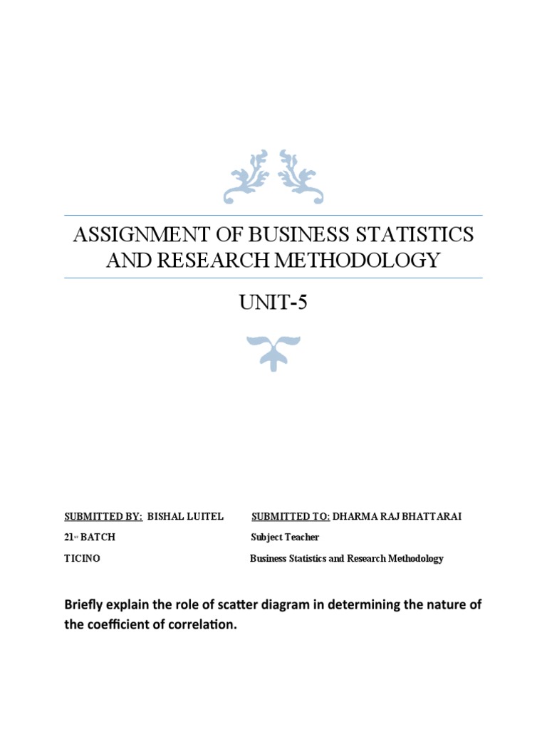 Assignment of Business Statistics and Research Methodology UNIT-5 | PDF ...