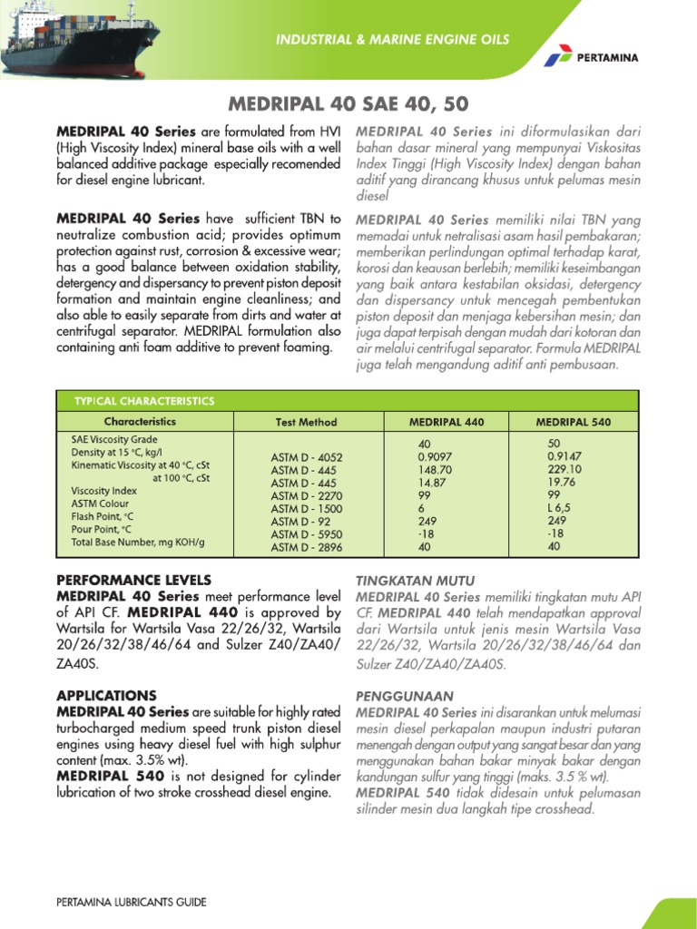 Medripal 40 SAE 40, 50 | PDF