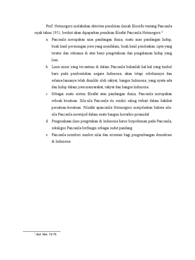 Filsafat Pancasila Notonegoro | PDF