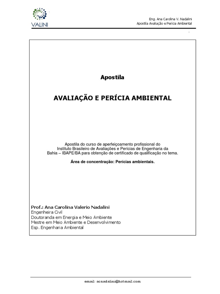 Apostila - Pericia Ambiental | PDF | Desapropriação | Propriedade privada