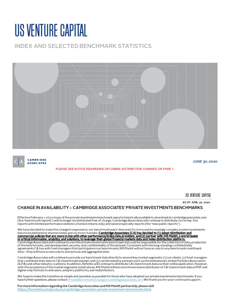 Us Venture Capital: Index and Selected Benchmark Statistics | PDF ...