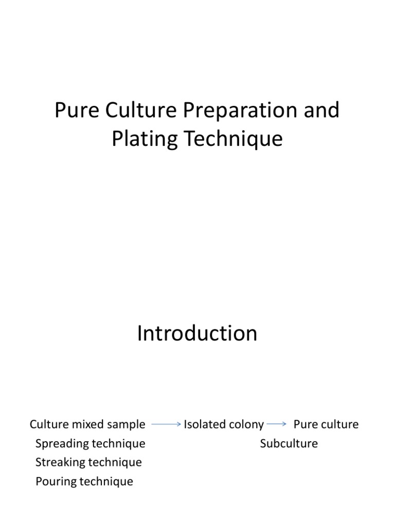 Pure Culture Preparation and Plating Technique PDF | Download Free PDF ...