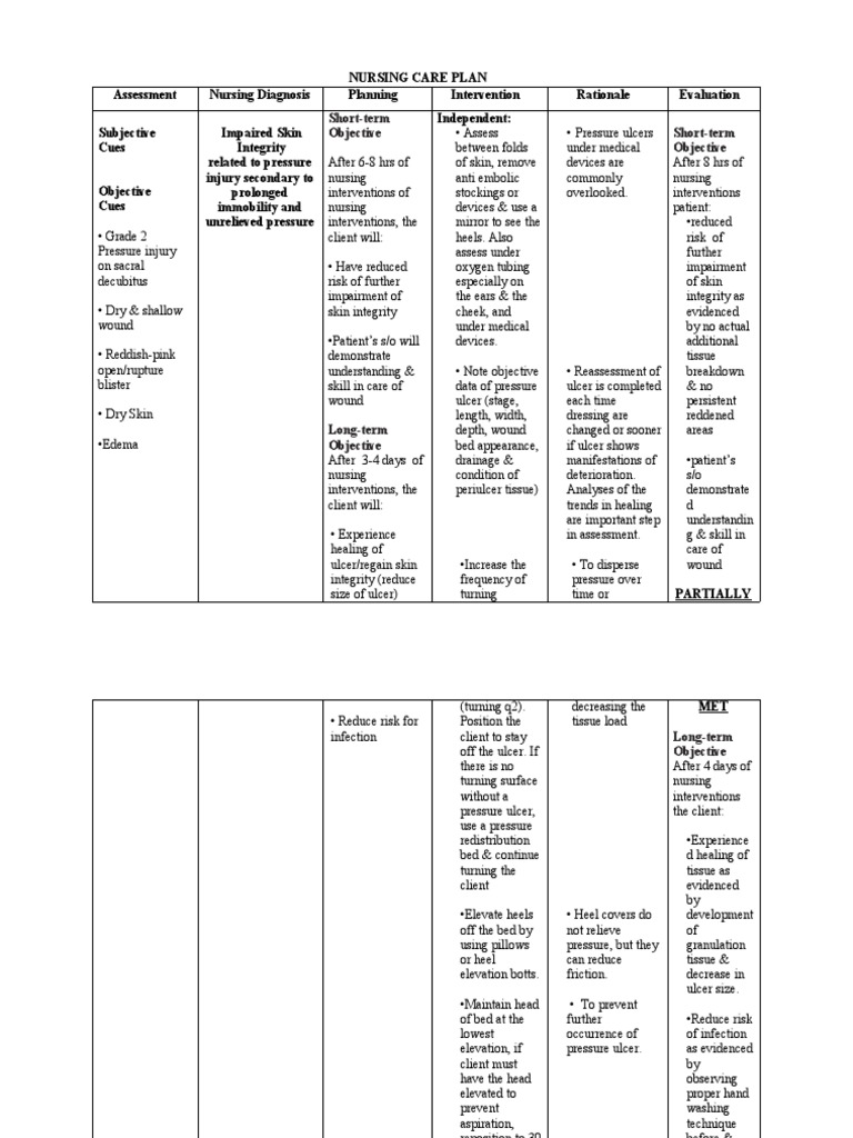 NCP Imapired Skin Integrity | PDF | Wound | Health Care