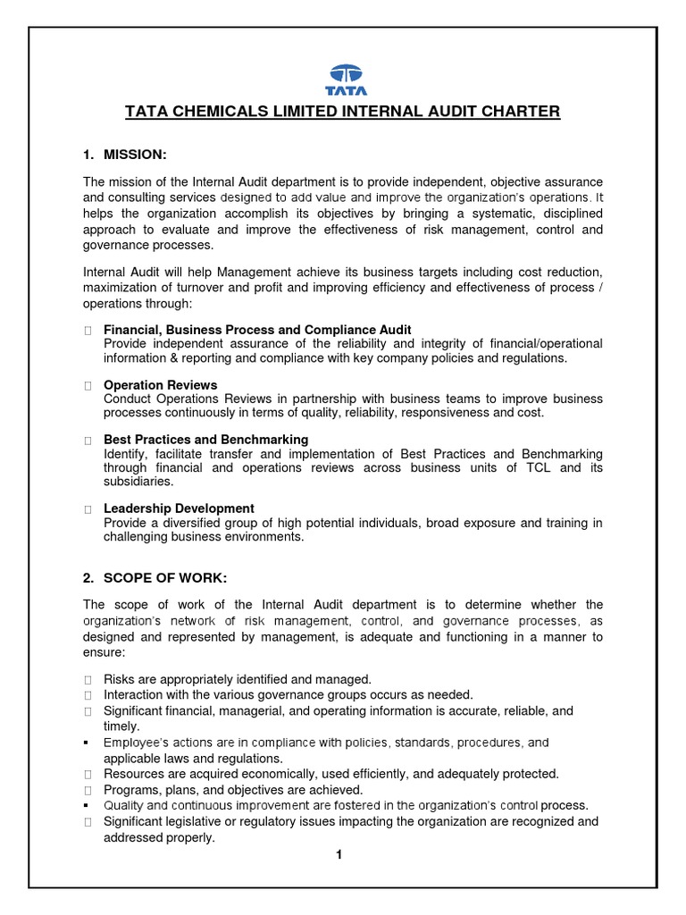 Internal Audit Charter Overview | PDF | Internal Audit | Internal Control
